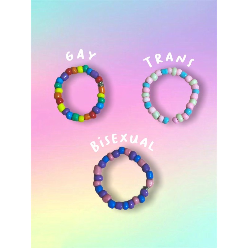 LGBTQ+ beaded rings bracelet necklace bisexual gay transgender | Shopee ...