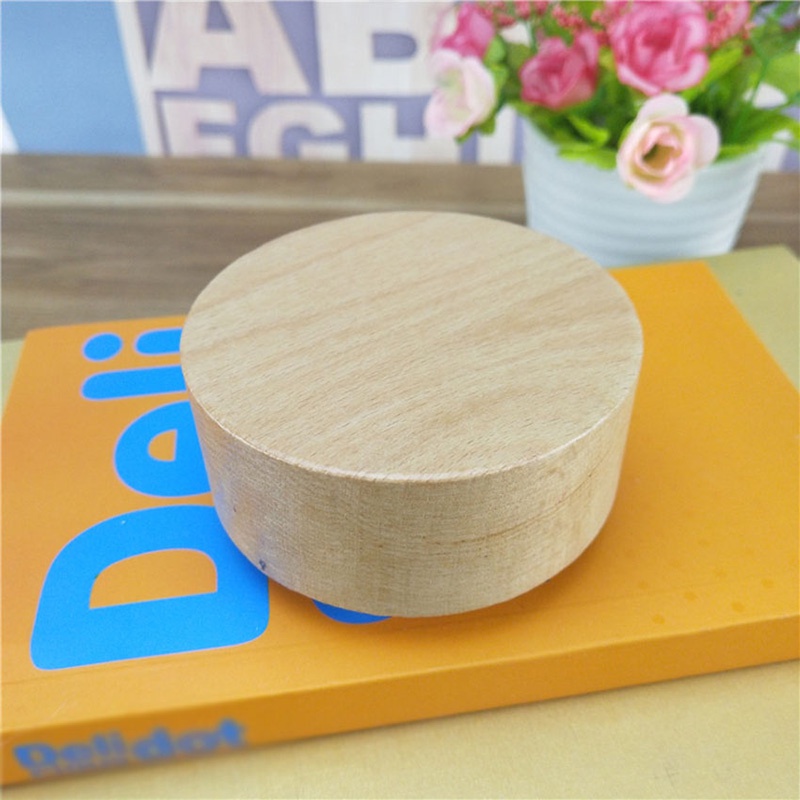 Wooden Music Box Rotating Round Base Musical Boxes Creative DIY Art ...