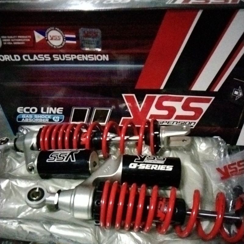 YSS G-SERIES SHOCK ANSORBER NMAX V2 BLACK / RED 335MM W/STICKER | Shopee Philippines