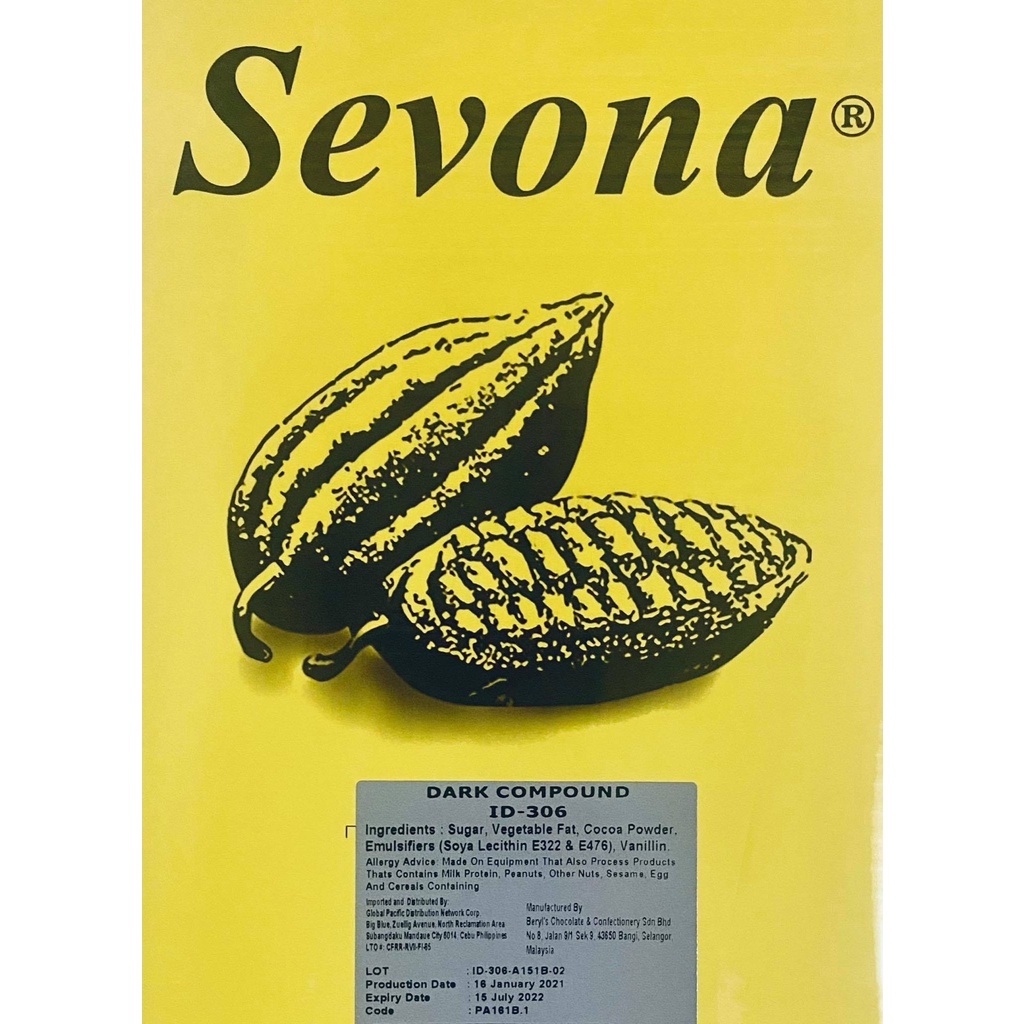 Sevona Dark Chocolate Compound 1kg | Shopee Philippines