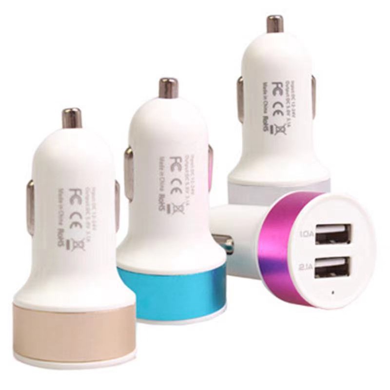 OUTLETS universal dual USB mobile phone charger dual port smart 2A car ...