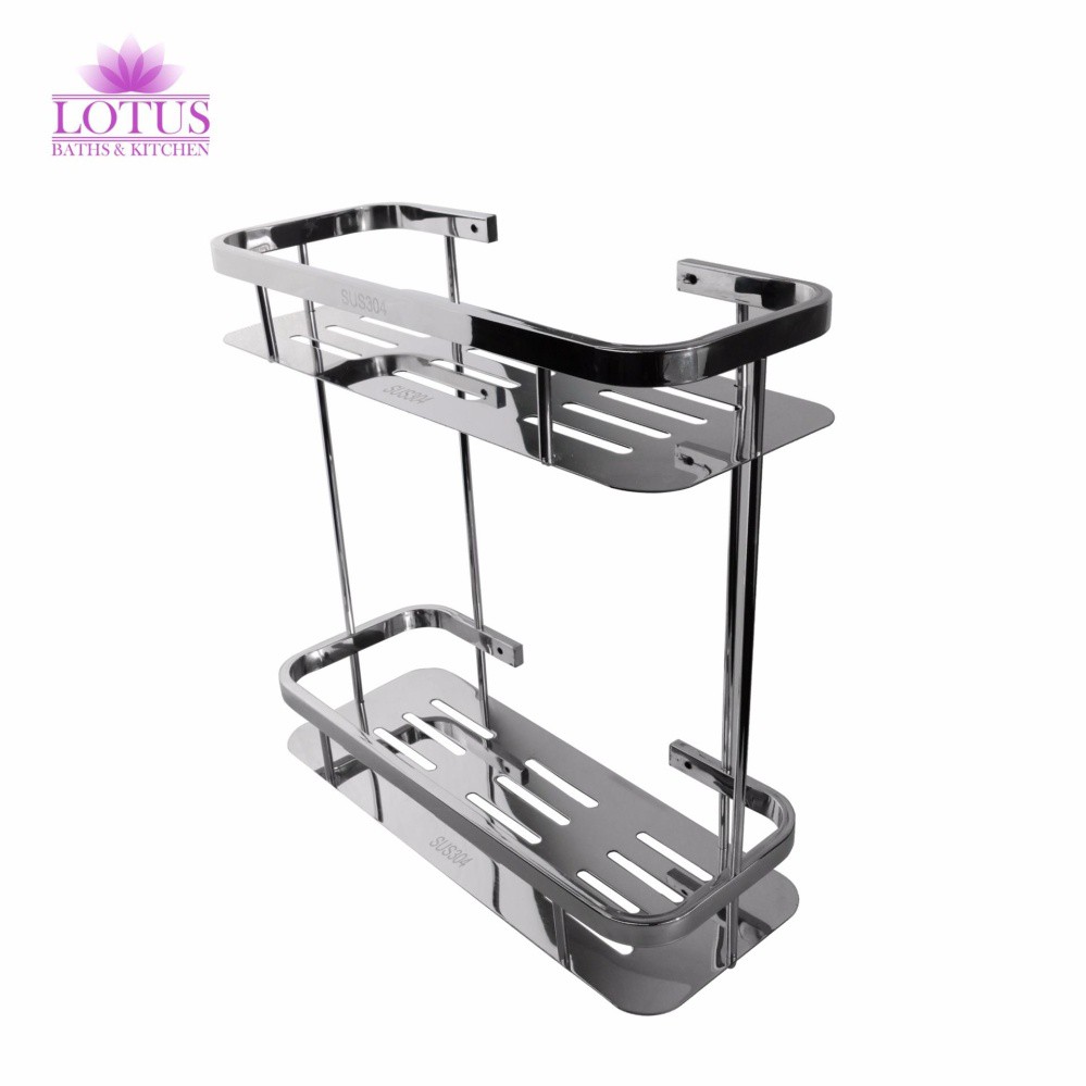Lotus Stainless Steel SUS 304 Rectangular Kitchen Bathroom Shelf ...