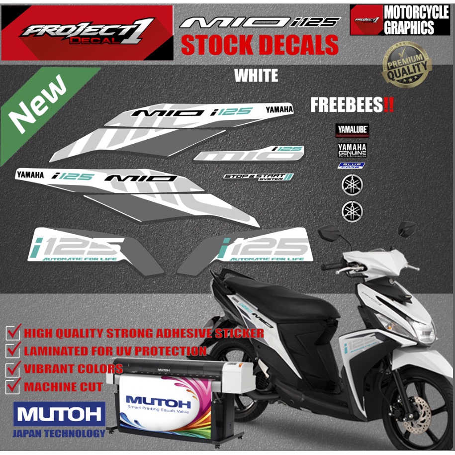 YAMAHA MIO I 125 STOCK DECALS LAMINATED STICKER | Shopee Philippines