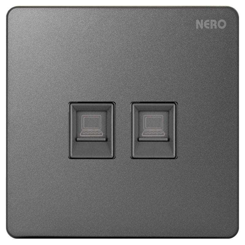 Nero Socket LAN Cable CAT6 2 Data Outlet CASA X2 - X2PCA2-GR Gray ...