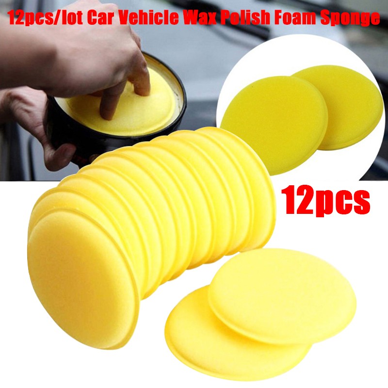 12pcs/lot Car Vehicle Wax Polish Foam Sponge Hand Soft Wax Yellow ...