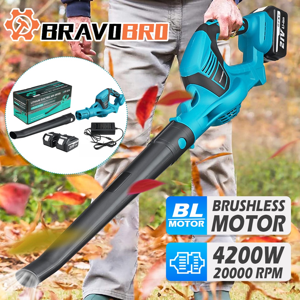 4200W 21V Cordless Brushless Electric Air Blower Handheld Leaf Blower Dust Collector Sweeper ...