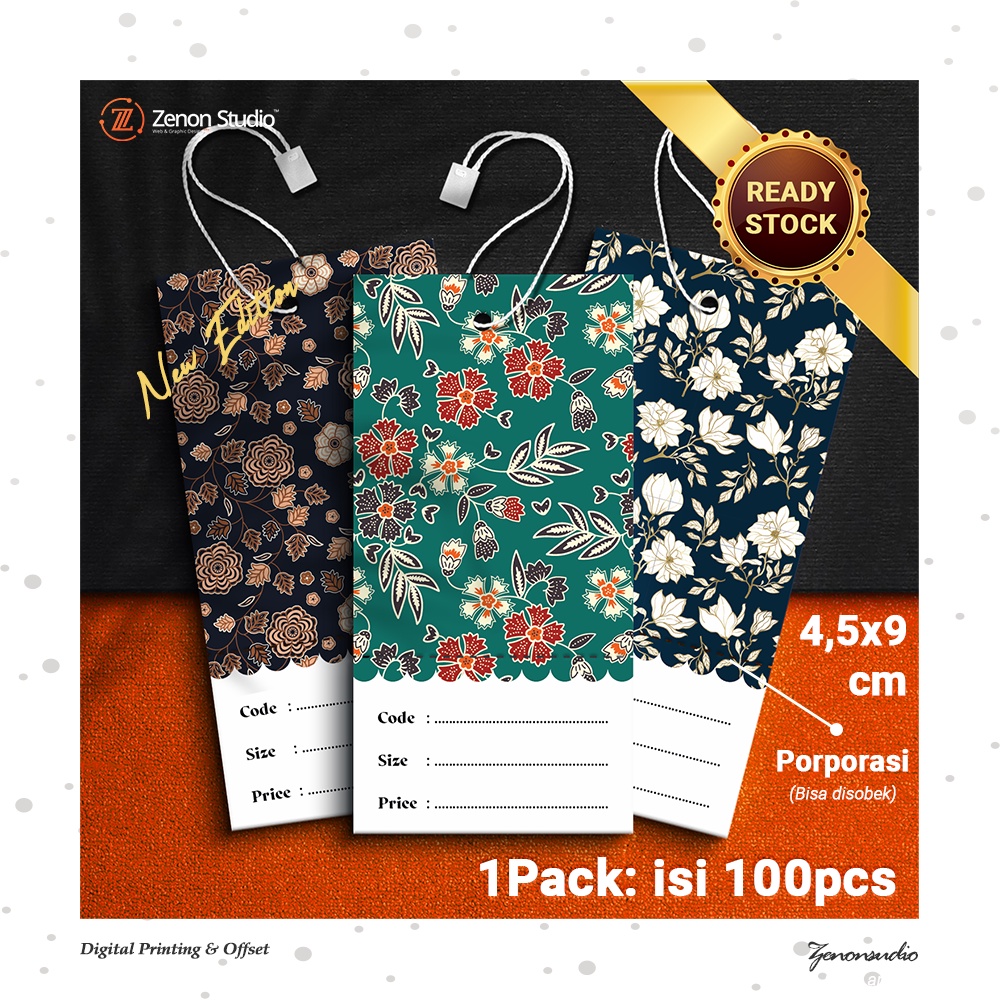 [100pcs] Hangtag Batik Hang Tag Ethnic Clothes For Women Flower Bouquet ...