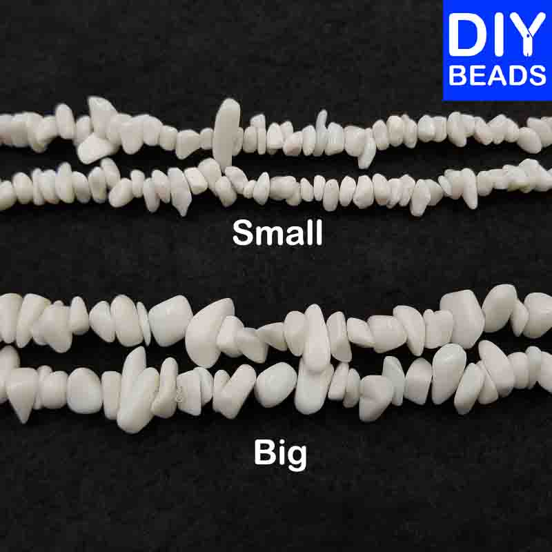 Diy Beads Shell Chipstone Chalk White (32"long) | Shopee Philippines