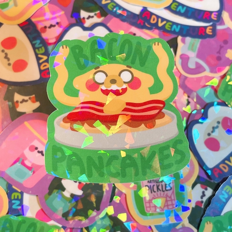 jake the dog's bacon pancakes sticker II adventure time fan art II ...