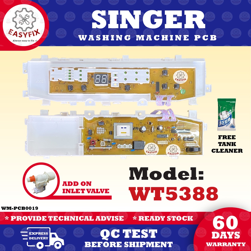 WT5388 SINGER WASHING MACHINE PCB / CONTROL BOARD BOARD MESIN BASUH ...