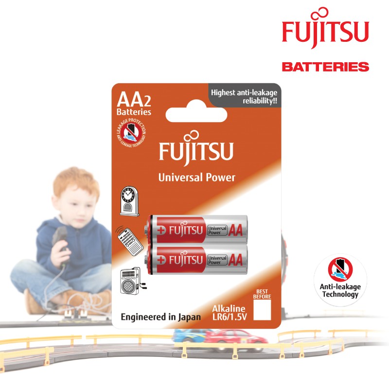 Fujitsu Battery Alkaline Universal Power AA (2 Cells) - LR6(2B ...