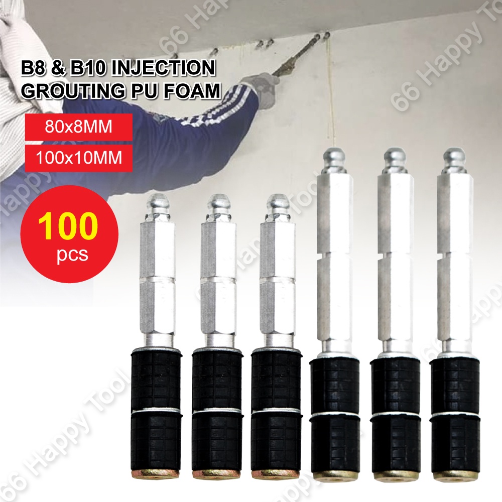B10 B8 A10 Injection Grouting PU Foam 100pcs Foam Grout Aluminum Packer ...
