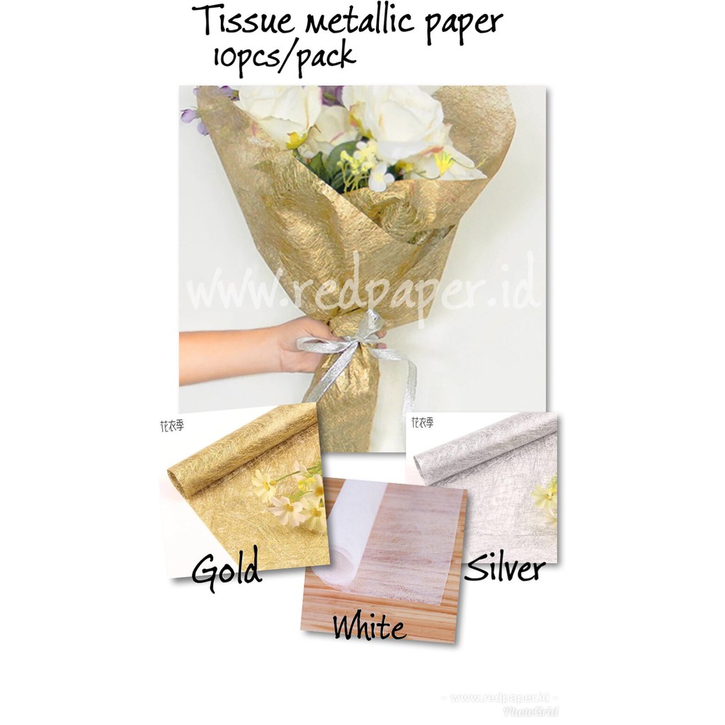 Tissue metallic paper (5 Sheets)/Caliquid/jute/Fiber paper/ tisu paper ...