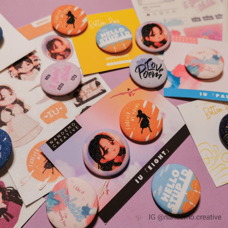 IU Button Pins Set Eight Blueming Love Poem Palette Bts Suga Kpop ...