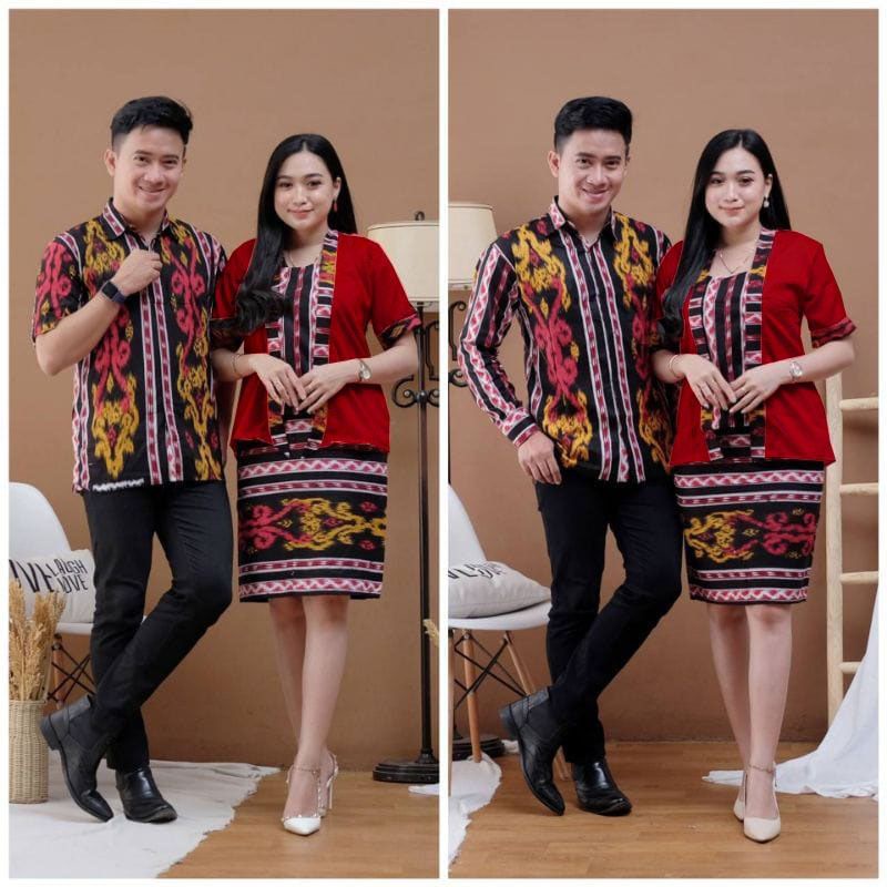 Couple SKIRT AND BLOUSE SPAN MOTIV SONGKET COUPLE RNB SPAN | Shopee ...