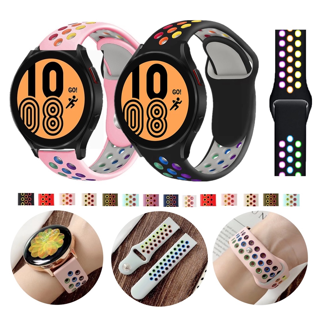 Samsung Galaxy Watch 4 Strap 20mm 22mm Rainbow Soft Silicone Galaxy ...