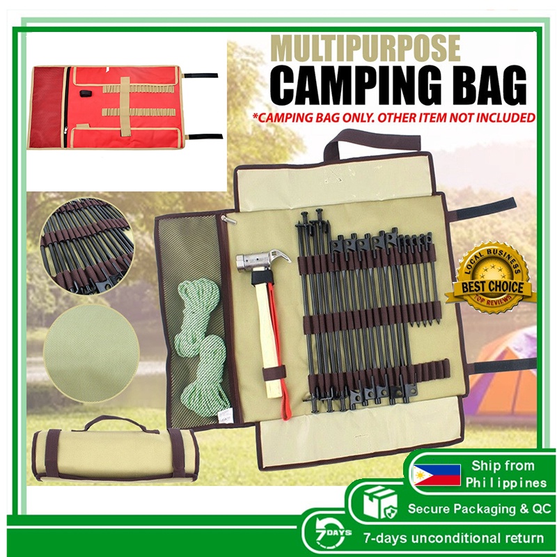 Tent Peg Hammer Organizer Bag Ground Nail 40cm Storage Bag Wind Rope ...
