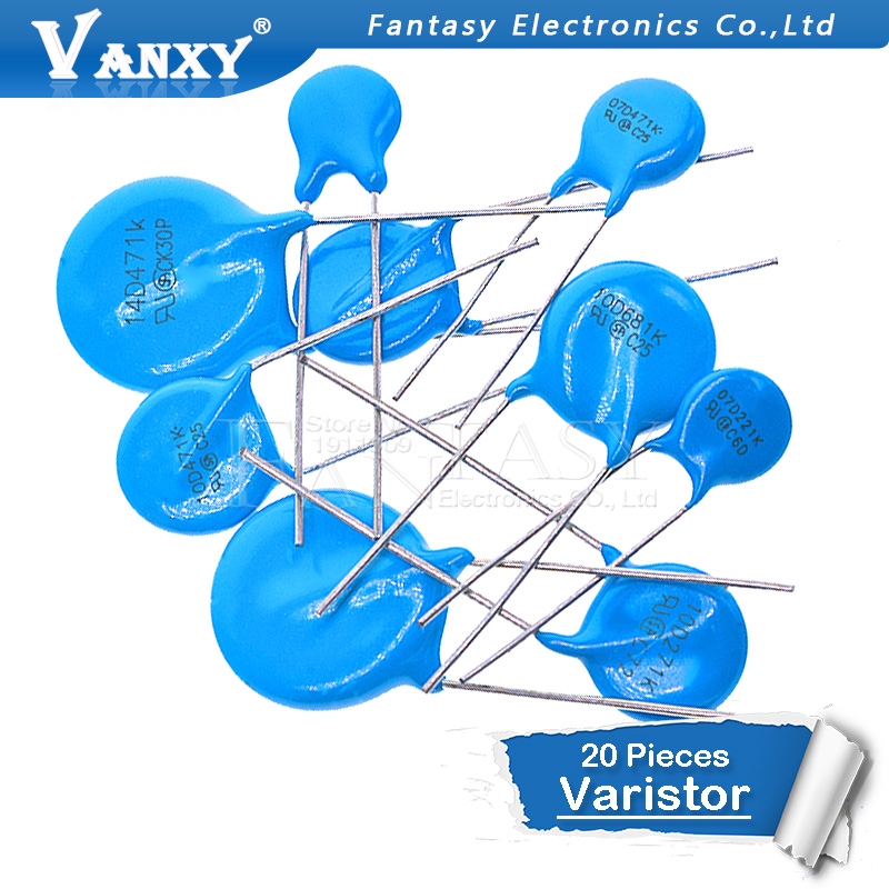 20pcs Varistor Series 7D 10D 10D471K 7D220K 10D431K 10D330K 14D471K ...
