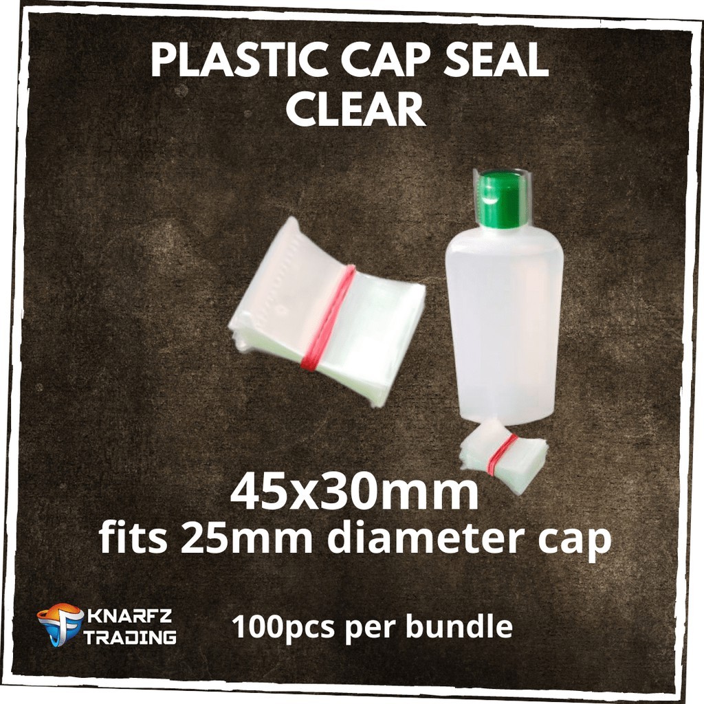45x30mm CLEAR Plastic Seal Shrink Wrap for 50ml,100ml Bottle Fits 25mm ...