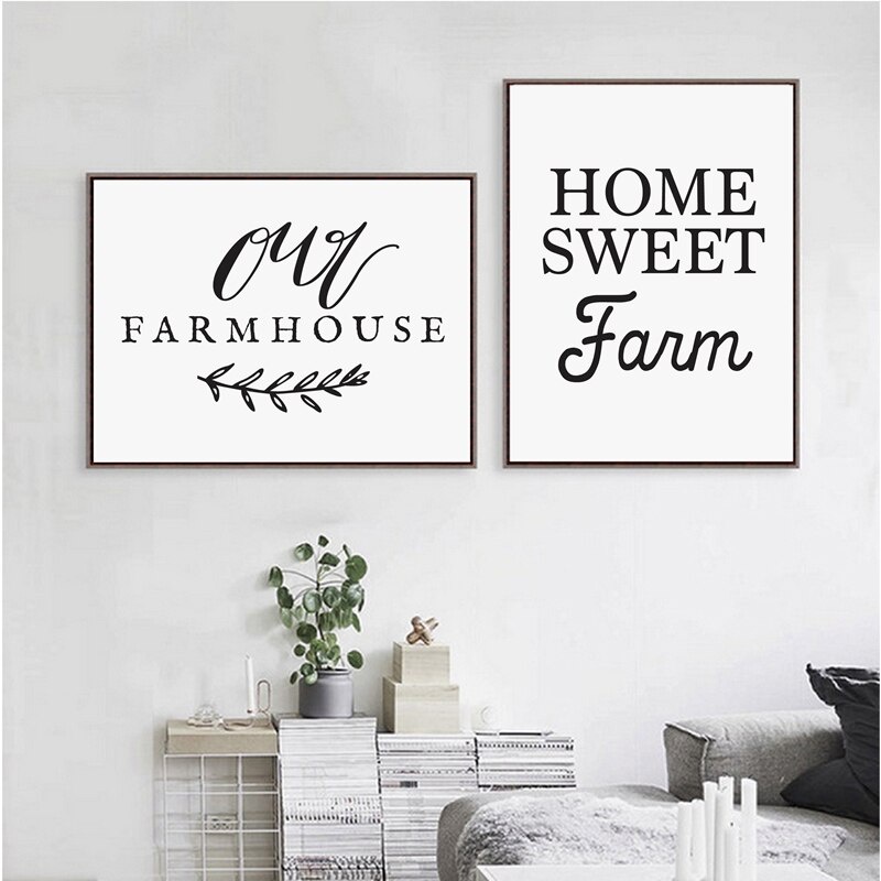 Home Sweet Farm Calligraphy Print Our Farmhouse Wall Art Pictures Print ...