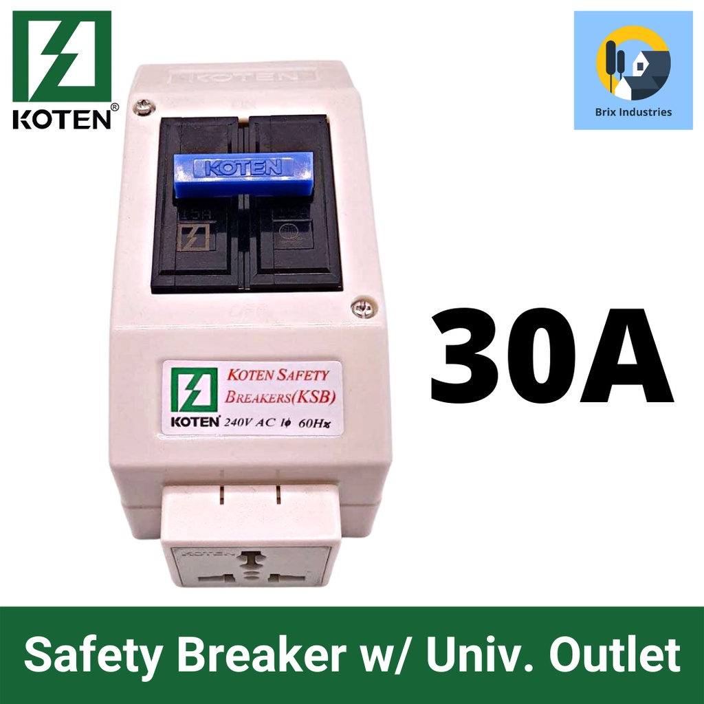 Koten Safety Breaker With Aircon Outlet Bolt-On KSB-S 2 Pole 10A 15A ...