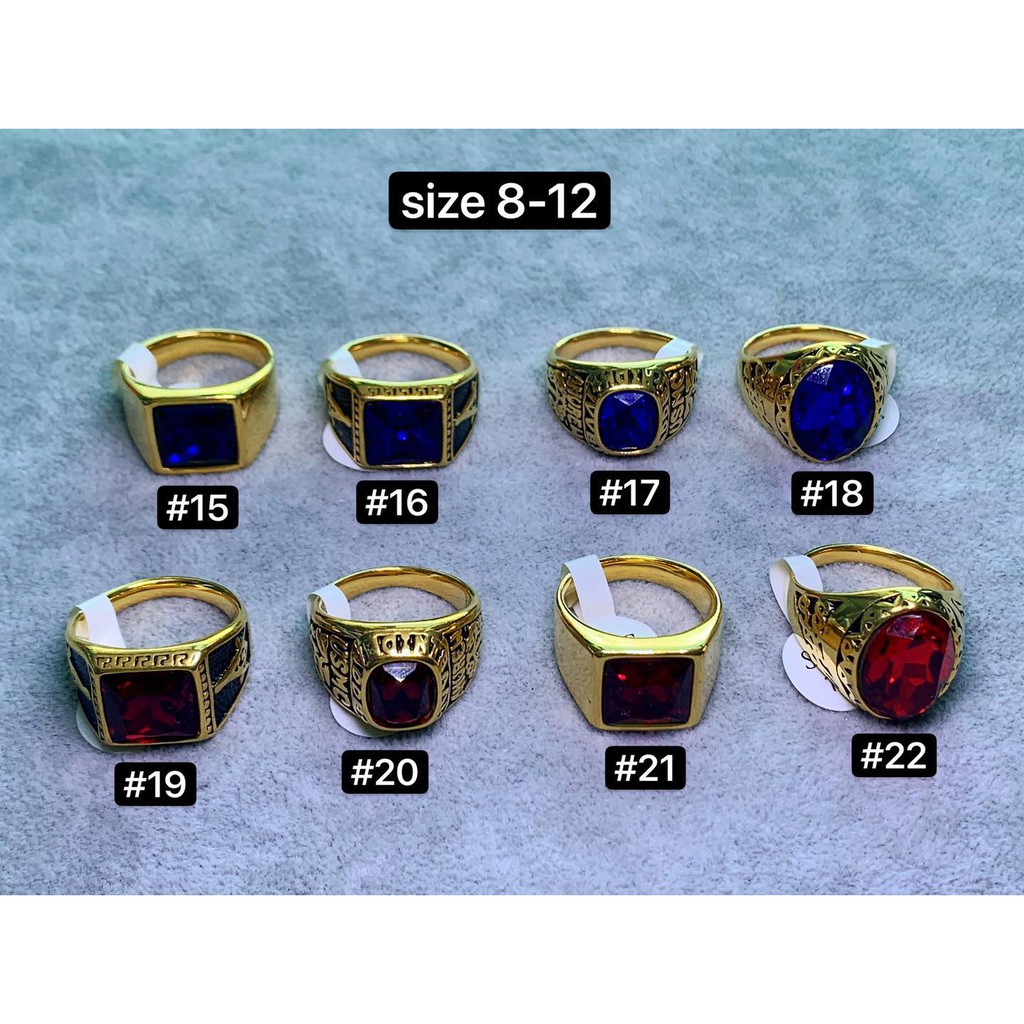 Sophie Fashion Jewelry Gold Plated Stainless Steel Color Gem Stone Ring ...