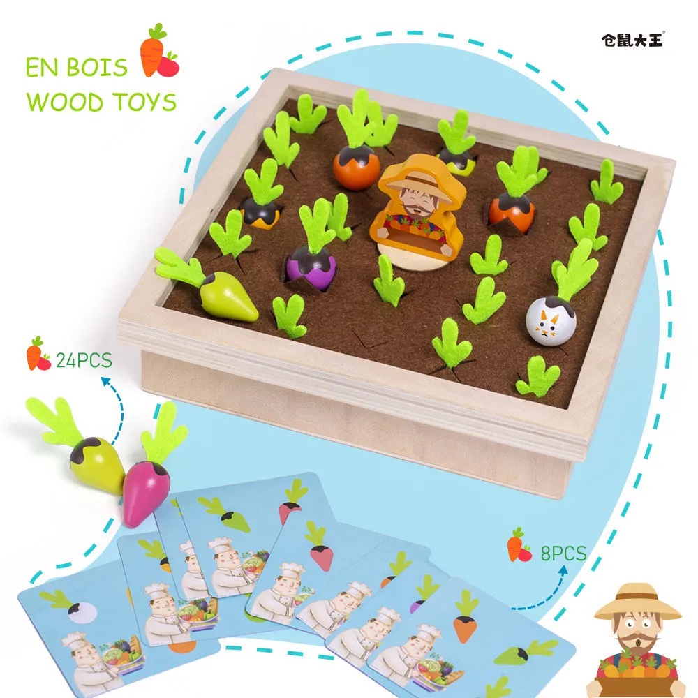 Vegetables Memory Game Carrot Harvest Wooden Toys Child Fine Motor ...