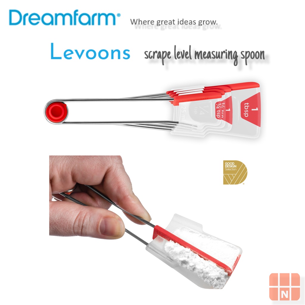 Dreamfarm Levoons, Self-Leveling Measuring Spoons Set for Kitchen and ...