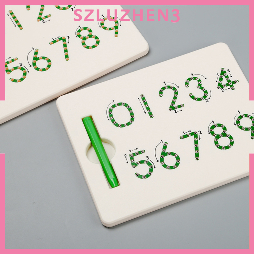 Kids Number Tracing Board with Pen Pre-school 0-9 Writing Toys | Shopee ...