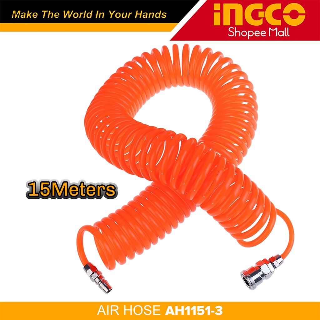 Ingco Polyurethane PU Air Compressor Hose Tube Air Tool 5m AH1051-3 10m ...