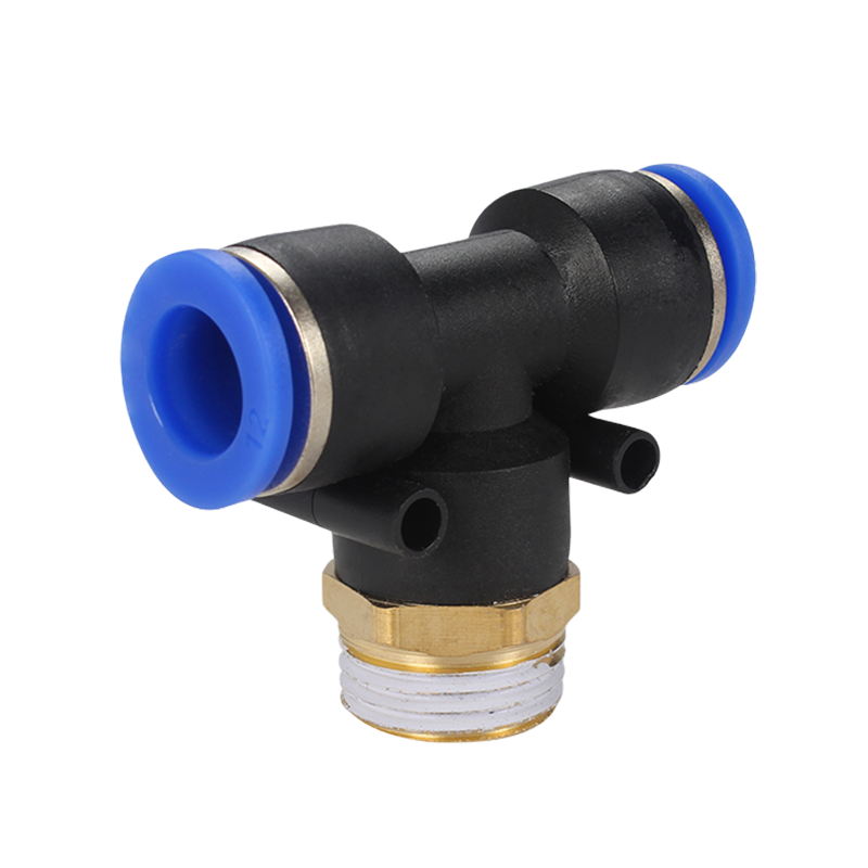 Pneumatic quick connector gas pipe connector pb4-m5 / t-tee straight thread 6-01 / 8-02 / 10-03 ...
