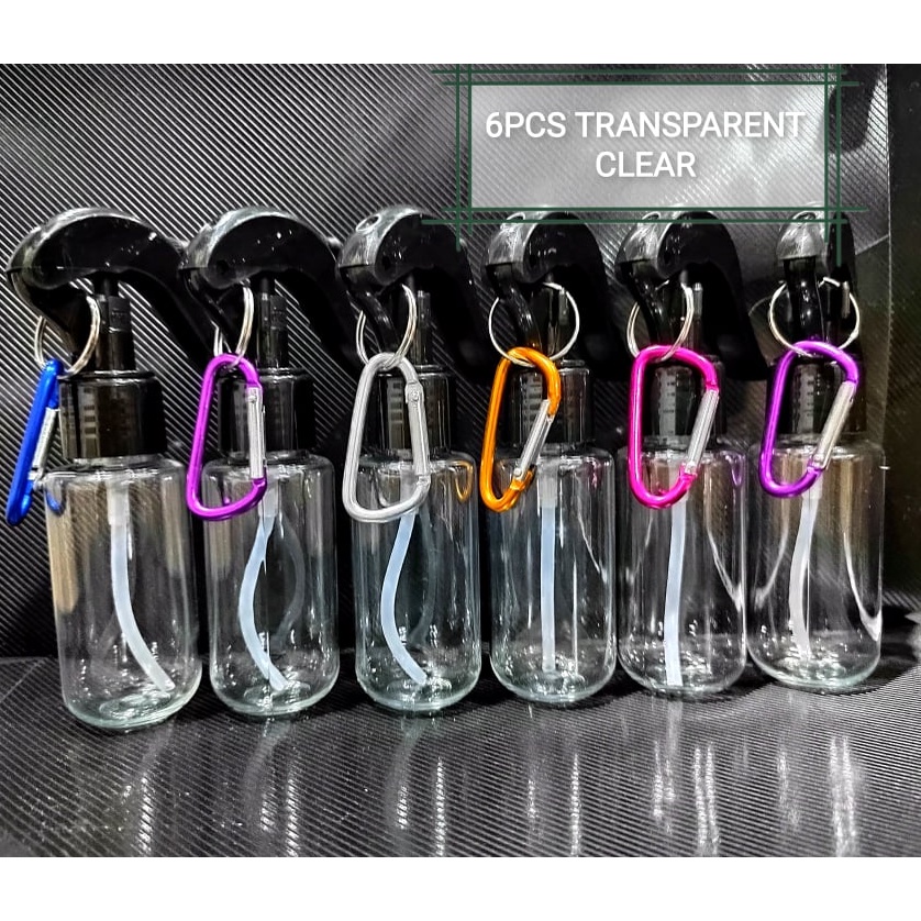 (6-PIECES) 60ml Alcohol Keychain Spray Bottle Trigger Sprayer Black ...