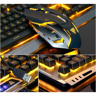 Wired USB ergonomic backlit alloy gaming keyboard Game mechanical ...