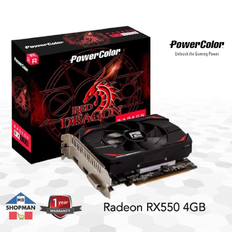 Powercolor Radeon RX550 4GB Red Dragon Video Graphics Card | Shopee ...