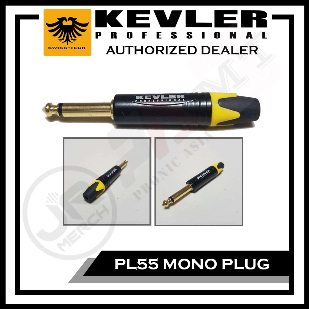 Kevler (KEVLER-PL55M) PL55 Mono Male Plug TS 6.3MM Audio Connector ...