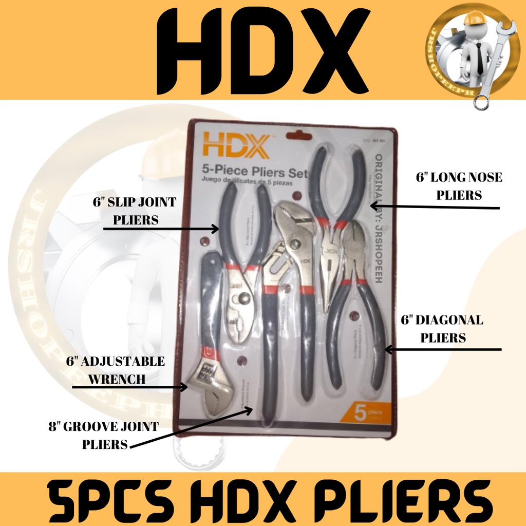 Jrshopeeph HDX 5pcs PLIERS Hand Tools High Quality Good For Mechanics ...