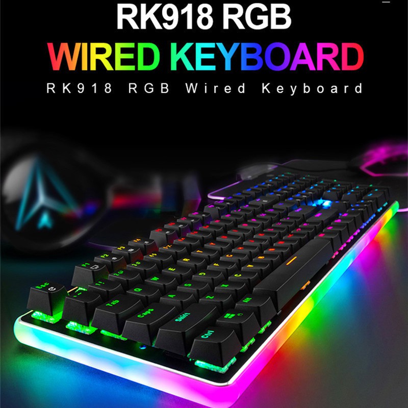 Ready stock!RK918 RGB Backlight Mechanical Gaming Keyboard Macro ...