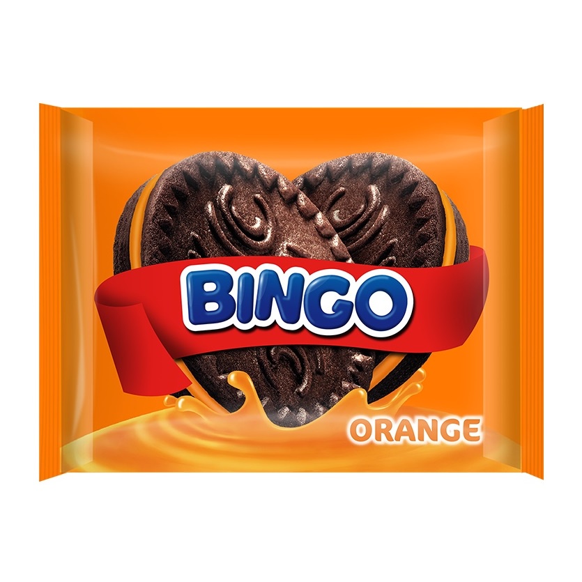 Bingo Cookie Sandwich Orange Filled Choco 10 Packs 28g | Shopee Philippines