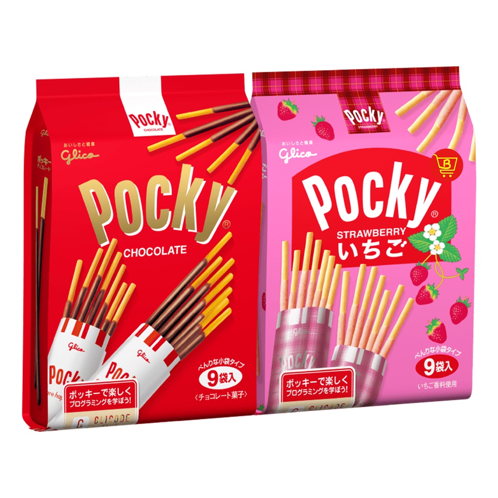 Glico Pocky, 9 pack (Chocolate, Strawberry) | Shopee Philippines