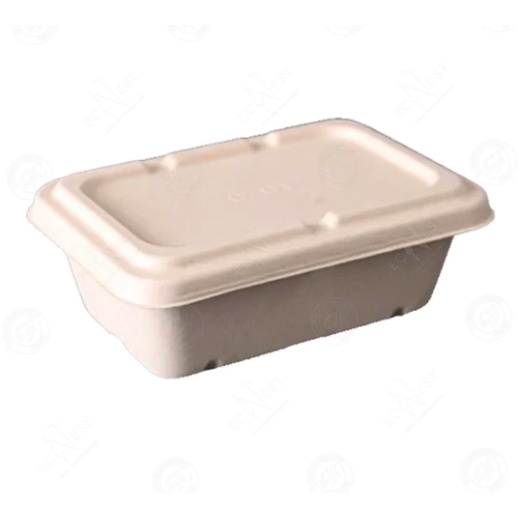 Econest Eco-Friendly Bagasse Rectangular Containers with Lids (packed ...