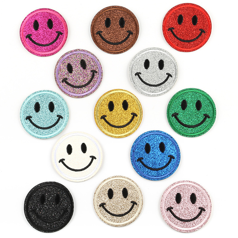 Computer embroidery factory outlet marked cute smiley face embroidered ...