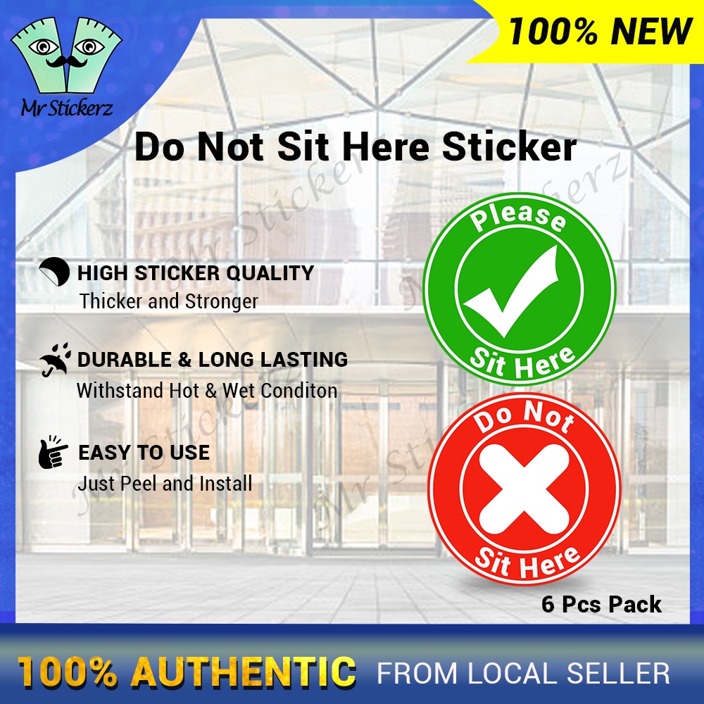 【SOP Sticker】 Please Sit Here/ Do Not Sit Here Sticker High Sticker ...