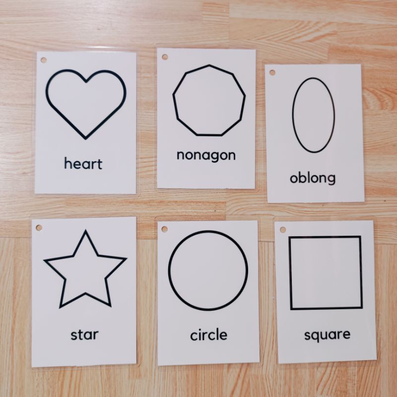 KIDSZOE plain flash cards alphabet numbers shapes laminated educational ...