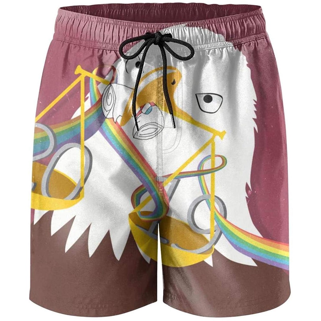 Yeyazhi Classic Essential Gay Pride Parade Rainbow Love Mens Beach