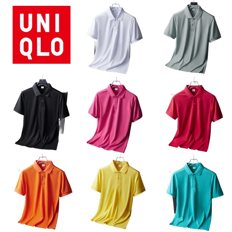 Uniqlo Men Solid Color Short-sleeved Polo Shirt Summer New Women Casual Couple Sportswear Lapel ...