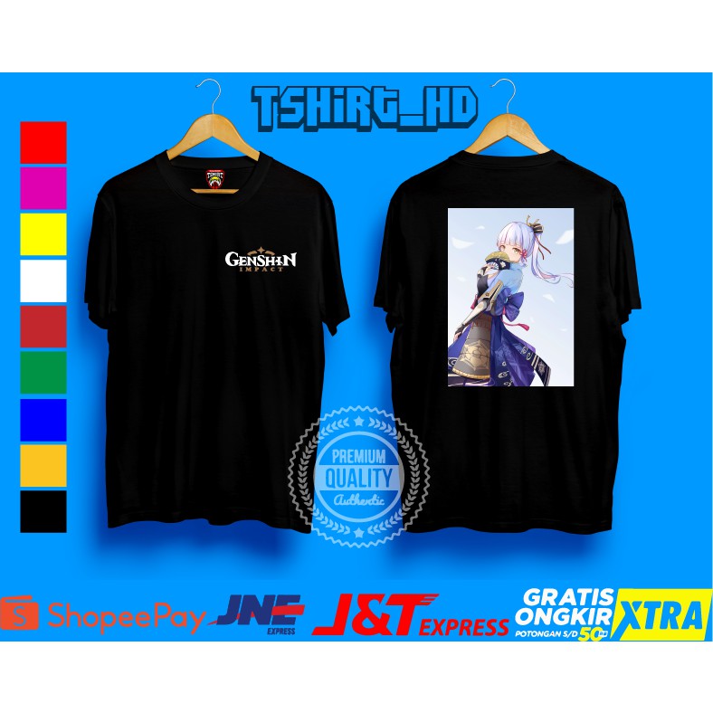 Ayaka Genshin Impact Full Color T-Shirt Front Back Men Women Bil ...