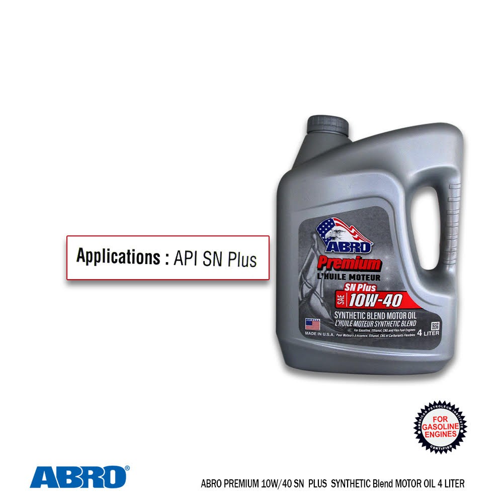 Abro Premium 10W/40 SN Plus Synthetic Blend Motor Oil for Gasoline and Diesel Engine | Shopee ...