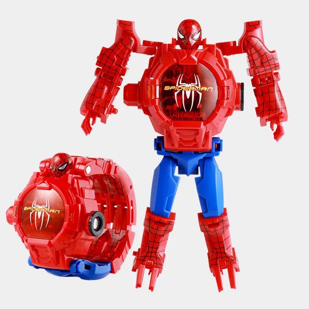 Spider Man Projection Watches Deformable Superheros Electronic Watch ...