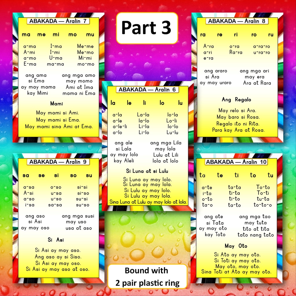 Reading chart abakada educational chart laminated unang hakbang sa ...