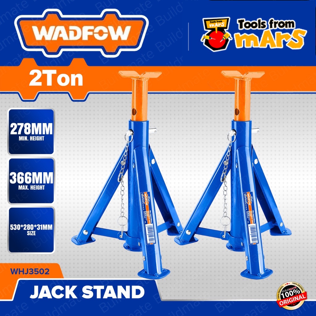WADFOW 2Tons Foldable Jack Stand Single Locking Support Jack Adjustable ...